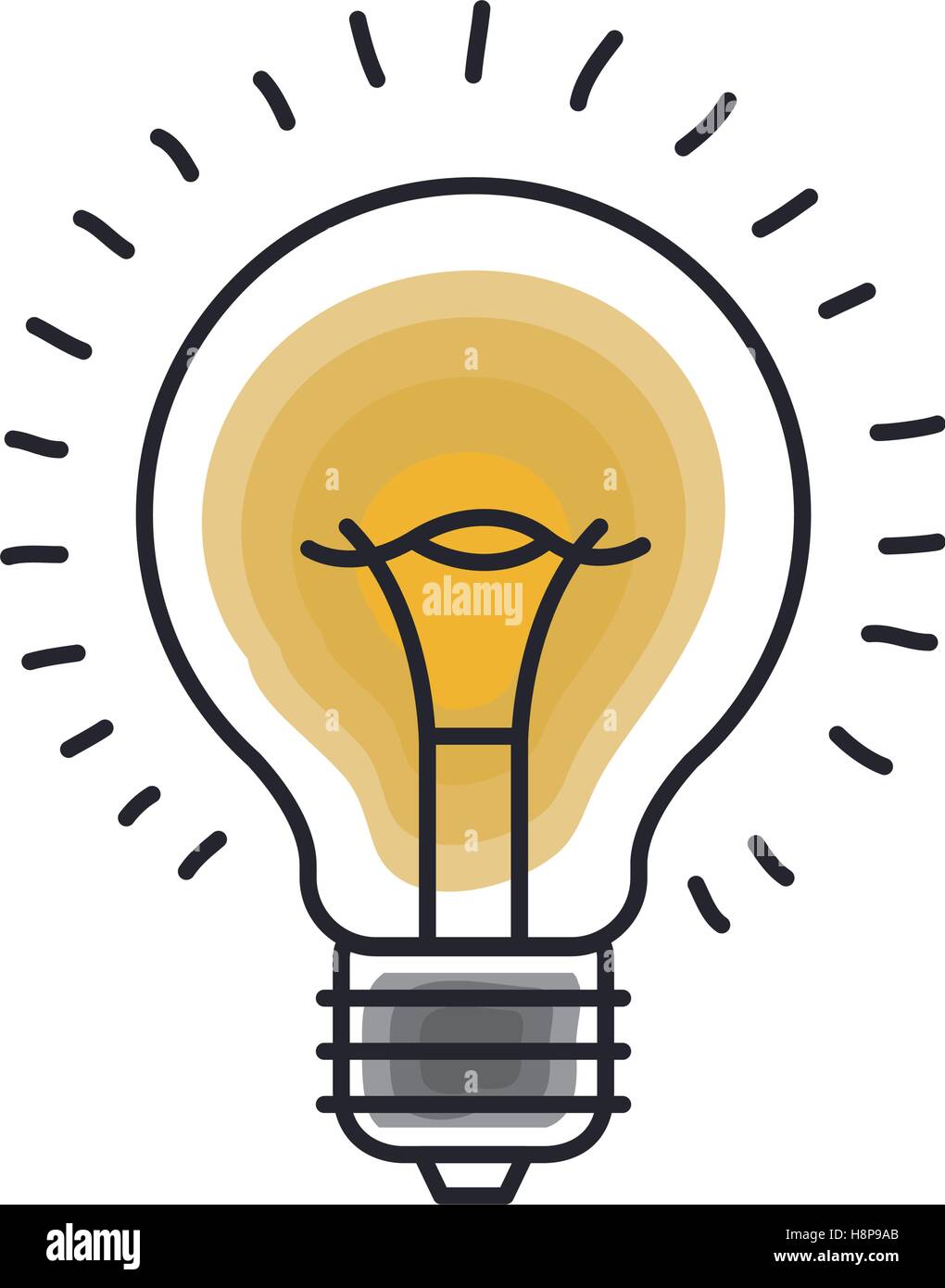 Light bulb draw icon. Energy power technology and electricity theme ...