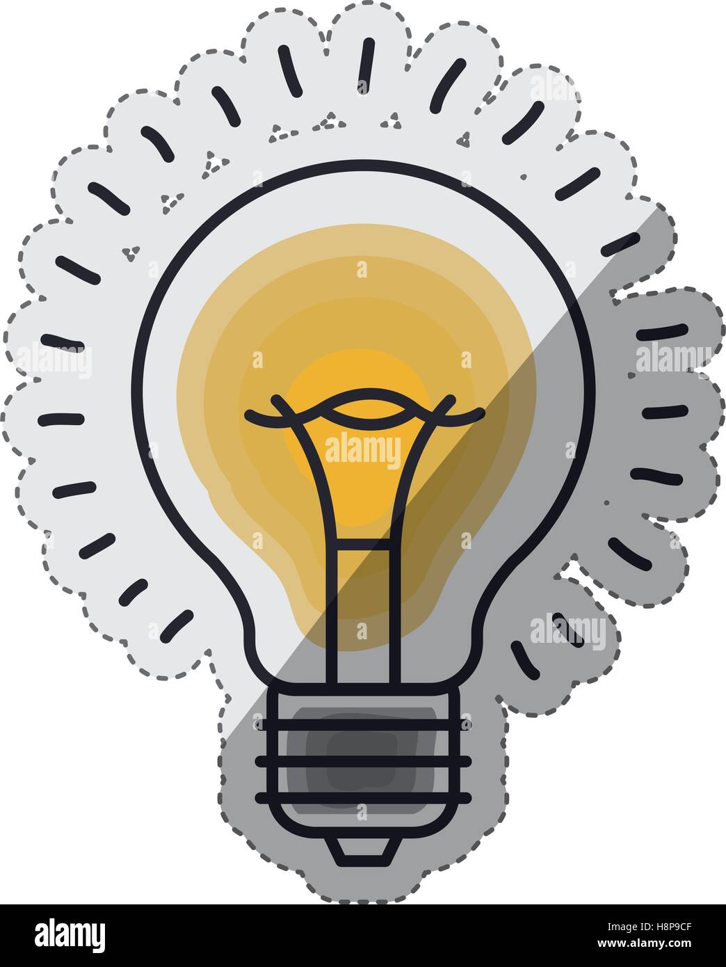 Light bulb draw icon. Energy power technology and electricity theme ...