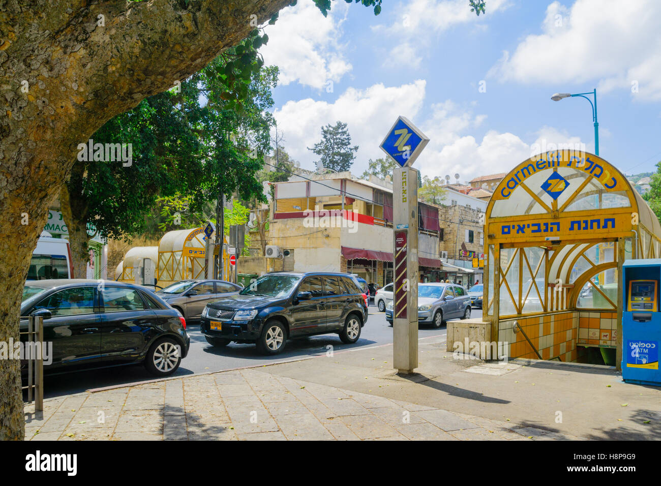 HAIFA, ISRAEL - AUGUST 18, 2016: Scene of Masaryk square in Hadar ...