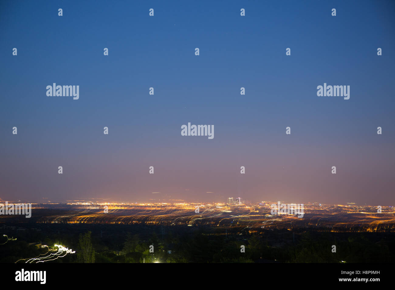 Madrid at night Stock Photo - Alamy