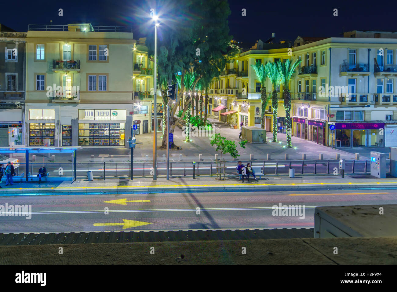 HAIFA, ISRAEL - NOVEMBER 23, 2015: Night scene in the renewed Turkish ...