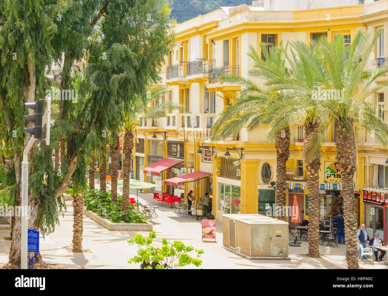HAIFA, ISRAEL - APRIL 22, 2015: The renewed Turkish market in downtown ...