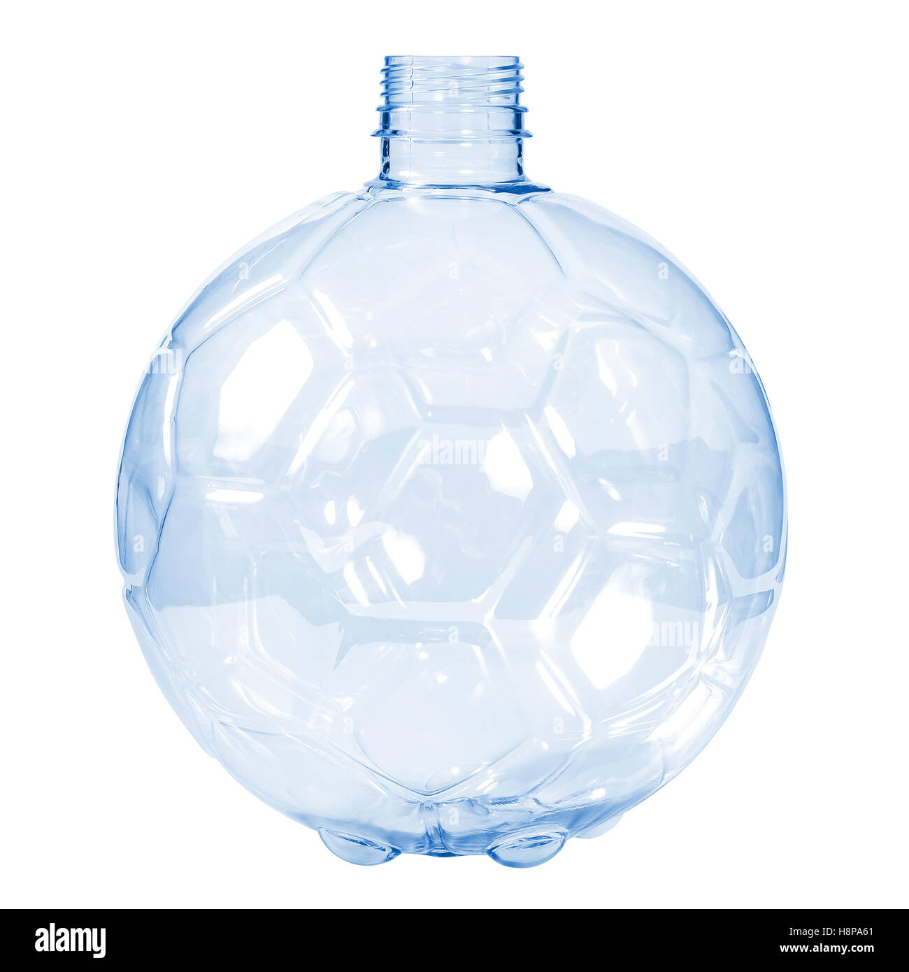 New, clean, empty plastic bottle blue color on white background Stock Photo - Alamy