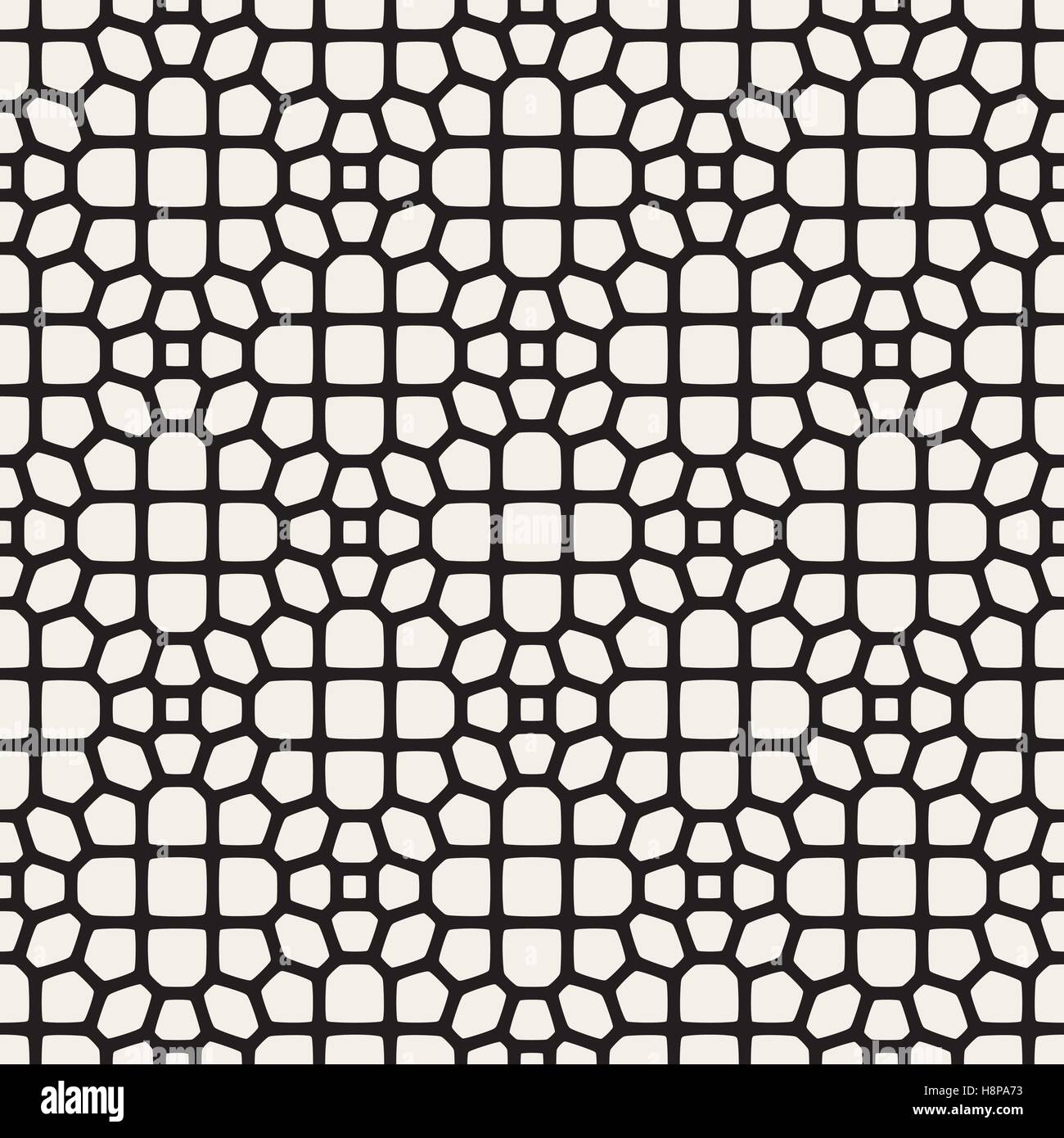 Vector Seamless Black and White Mosaic Lattice Pattern. Abstract ...