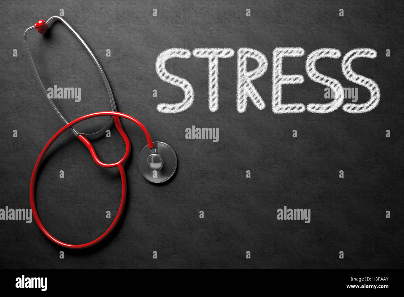 Stress - Text on Chalkboard. 3D Illustration Stock Photo - Alamy