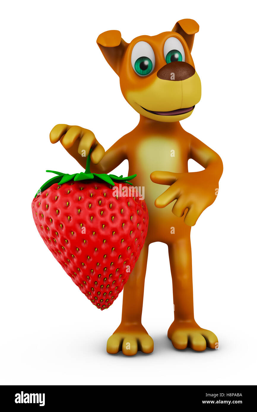 Cartoon character holding strawberry hi-res stock photography and ...