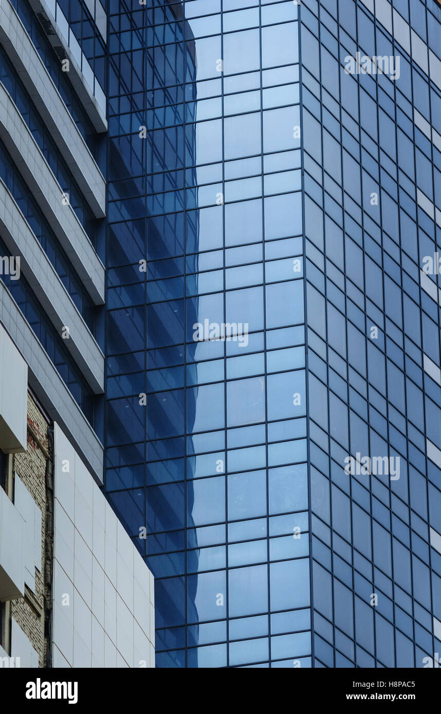high-rise office building with big glass walls Stock Photo - Alamy