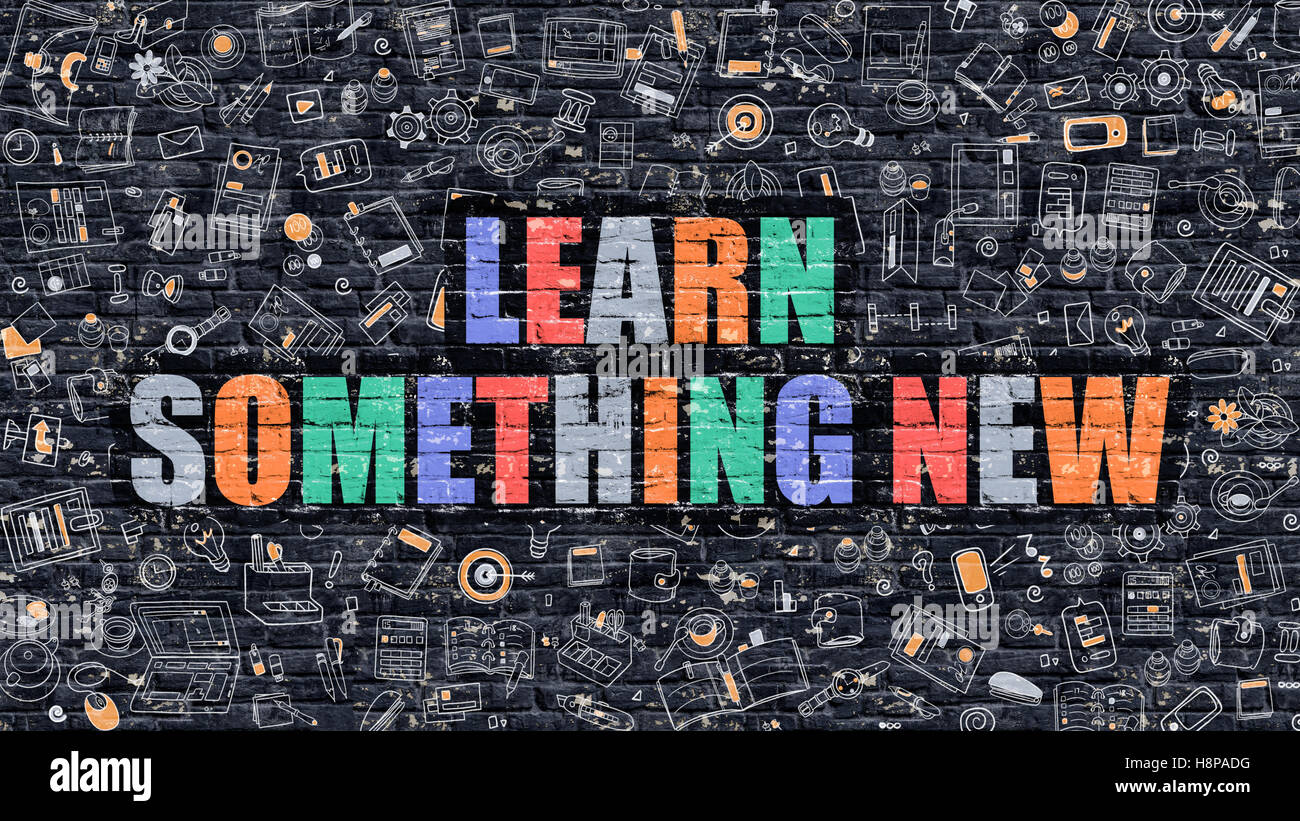 Learn Something New Concept. Multicolor on Dark Brickwall Stock Photo ...