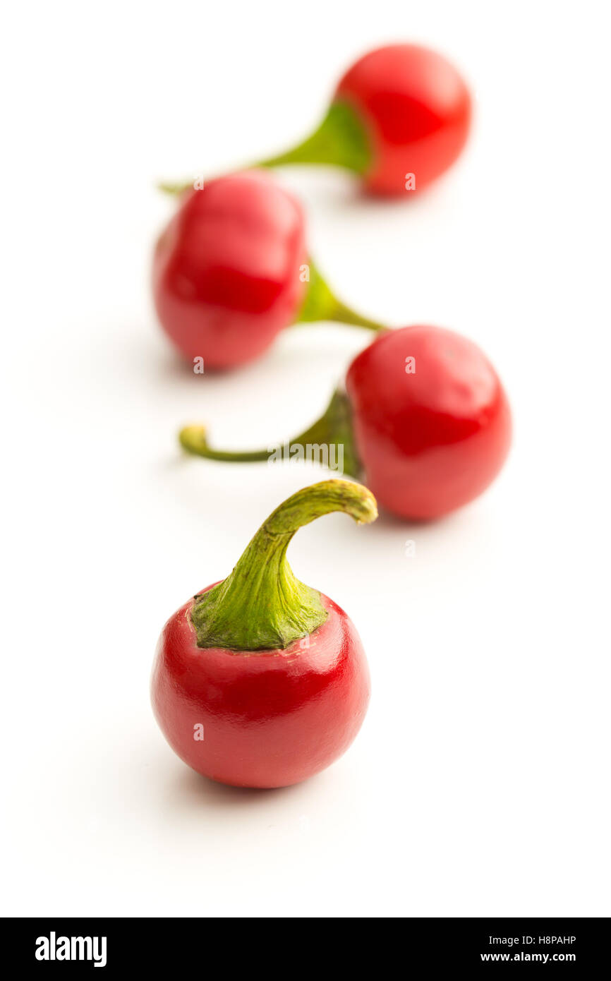 Round chili peppers isolated on white background Stock Photo - Alamy