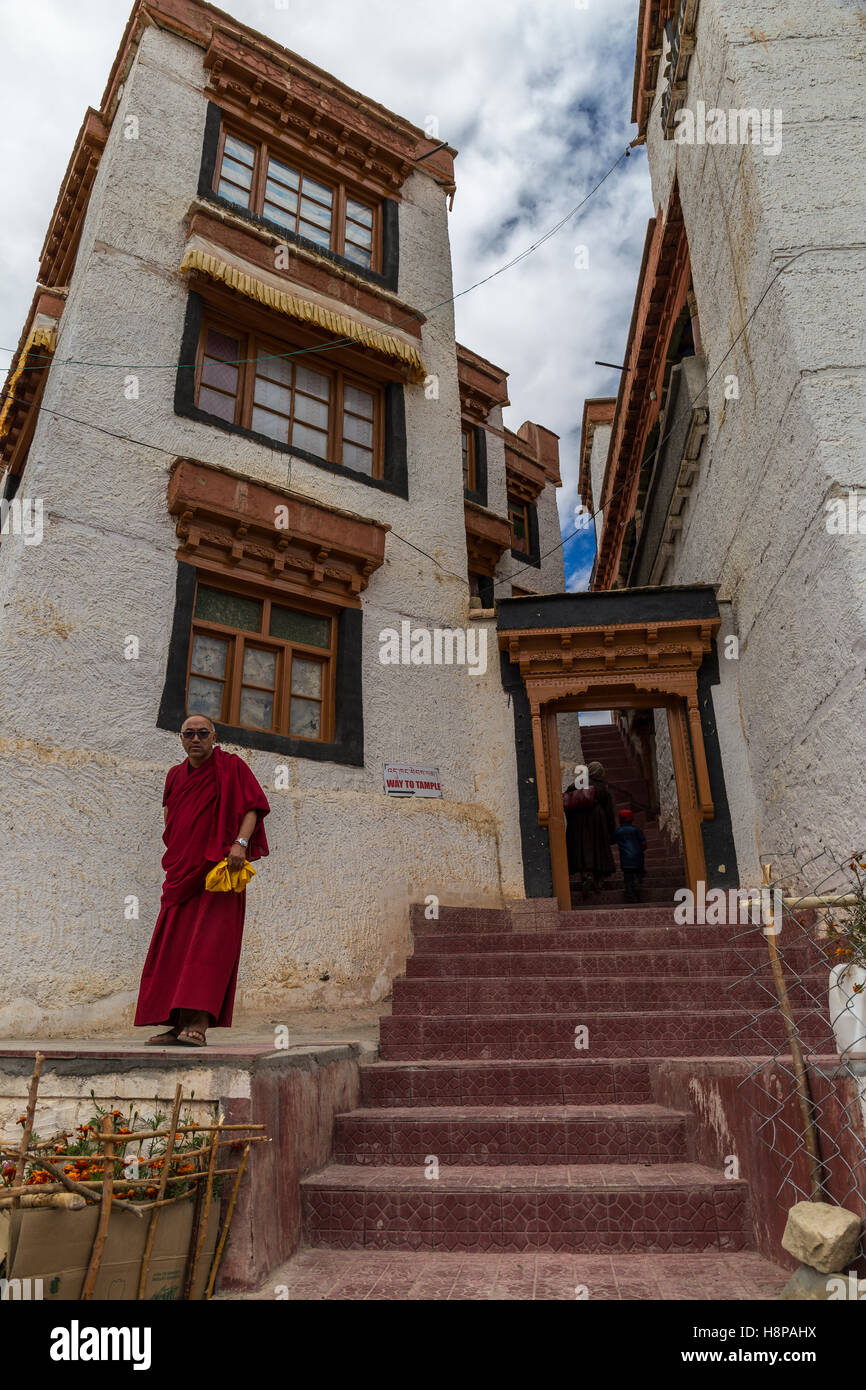 Elderly Monk at Likir Gompa, Ladakh Stock Photo - Alamy
