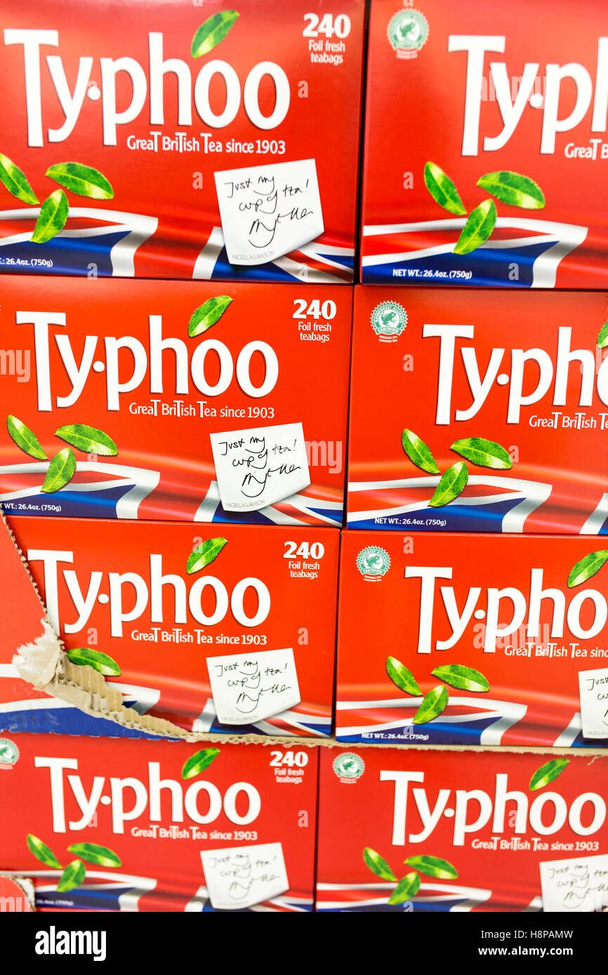inside a British supermarket store Typhoo tea Stock Photo - Alamy