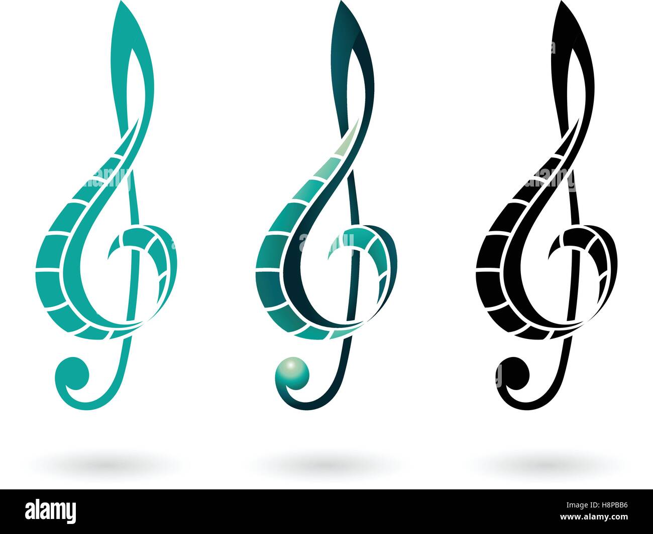 Vector Illustration of a Colorful Clef Sign isolated on a white ...