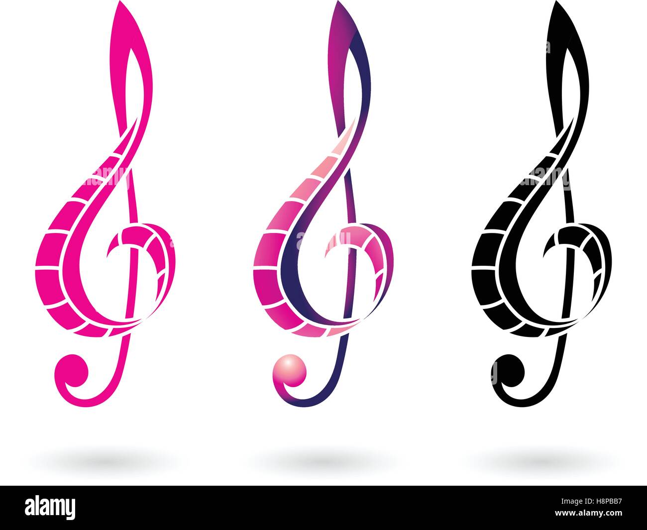 Vector Illustration of a Colorful Clef Sign isolated on a white ...