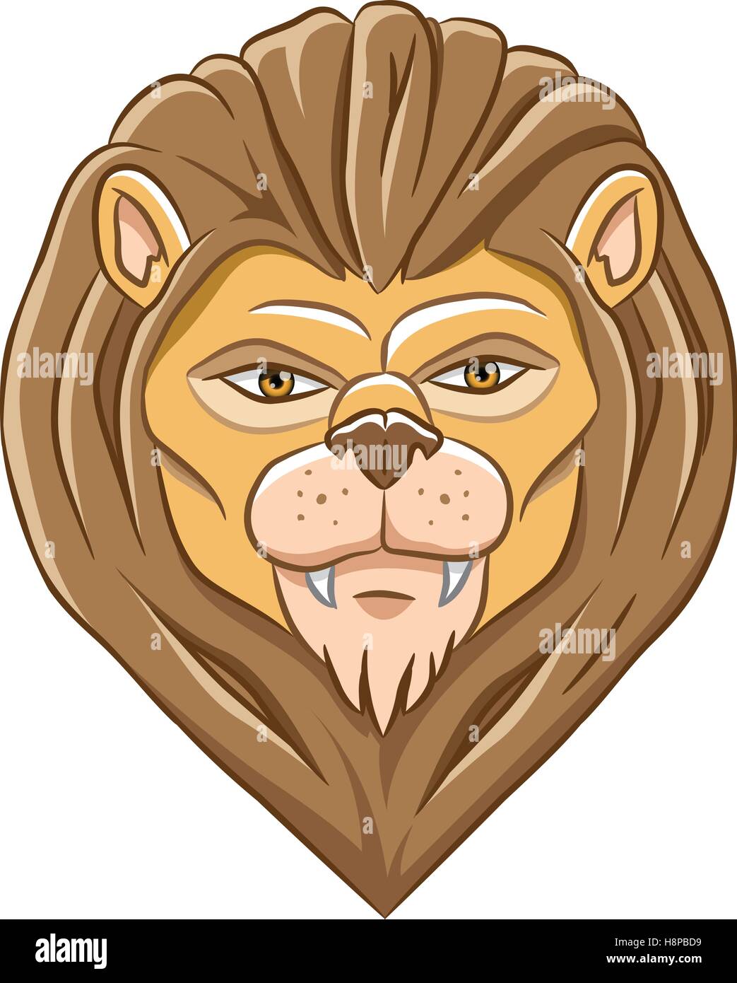 Vector Illustration of a Cartoon Lion Head isolated on a white ...