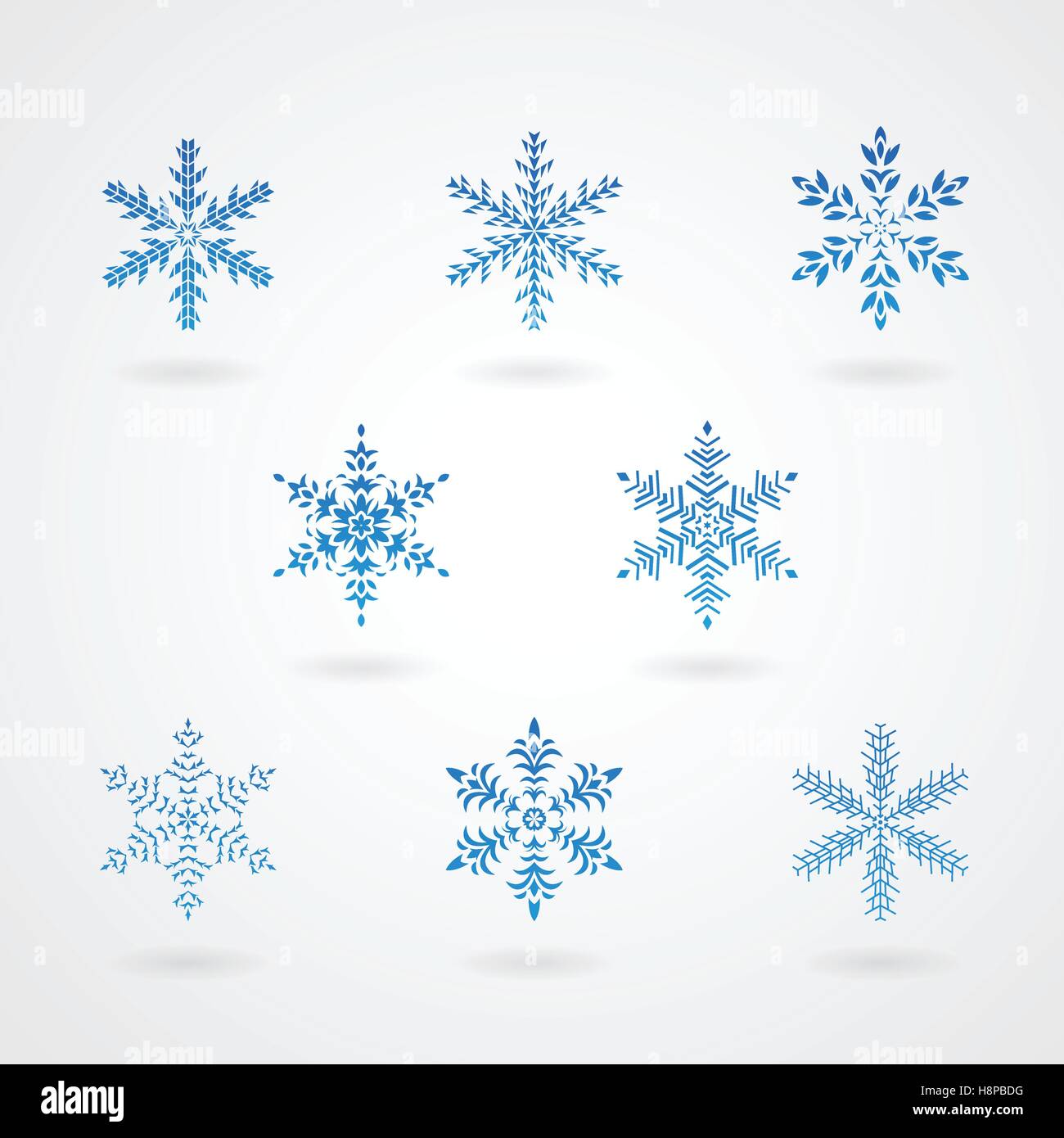 Vector Illustration of Snowflakes Crystals Icons Stock Vector Image ...