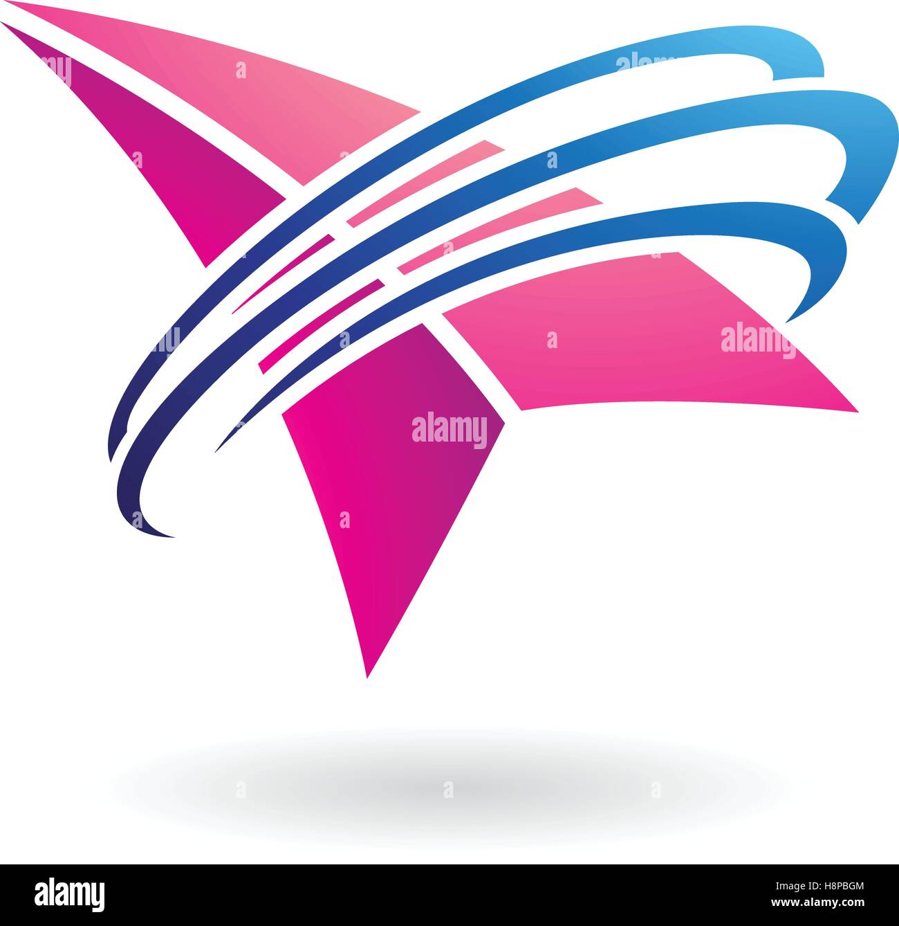 Vector Illustration of an Arrow and Ring Shaped Abstract Icon isolated ...