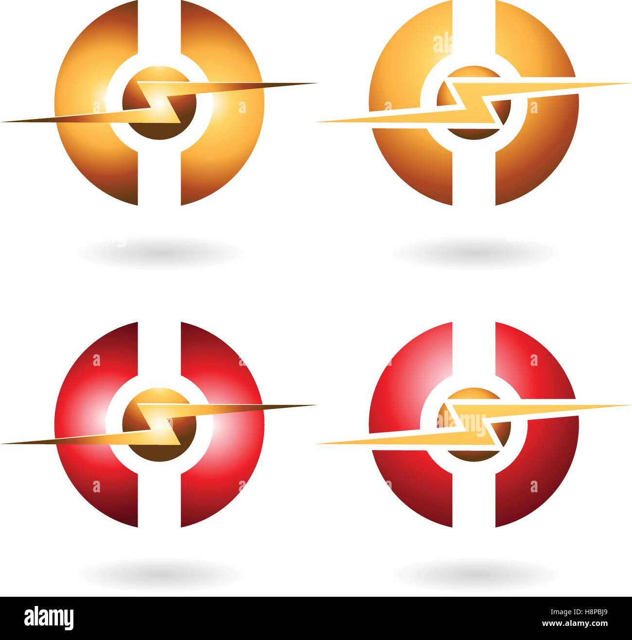 Vector Illustration of Thunder Sphere Abstract Icon isolated on a white ...