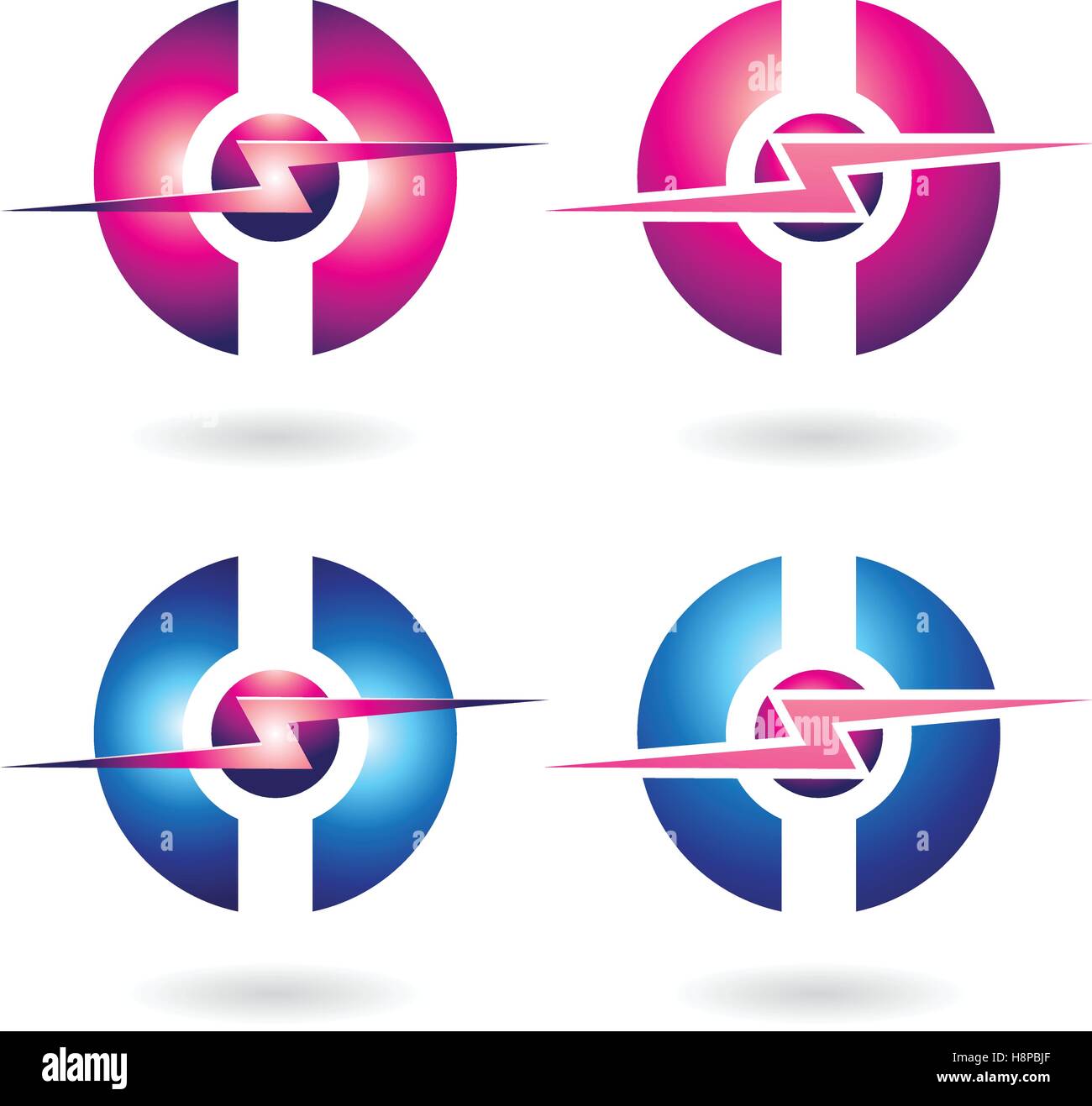 Vector Illustration of Thunder Sphere Abstract Icon isolated on a white ...