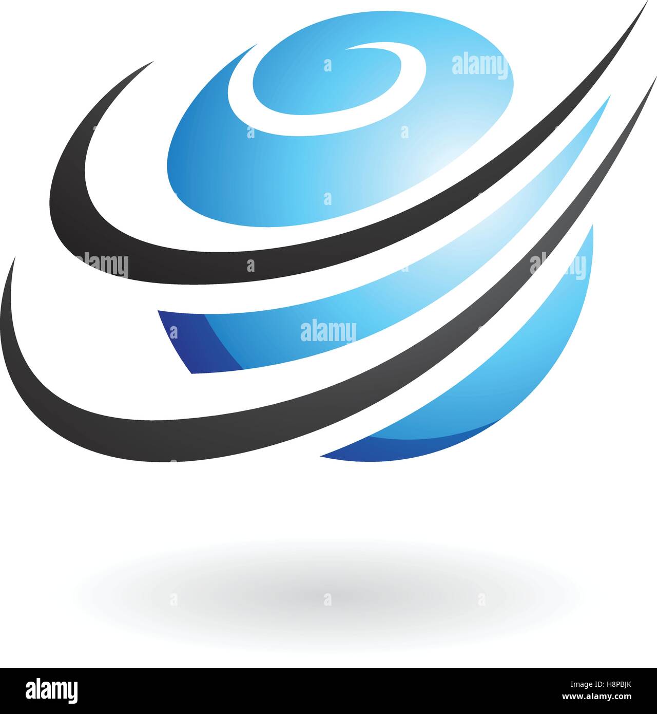 Vector Illustration of Spiral Sphere Abstract Icon isolated on a white ...