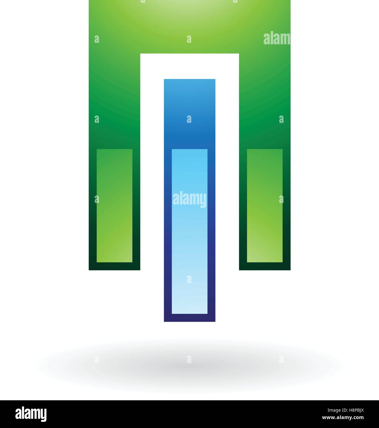 Vector Illustration of Entwined Rectangles Abstract Icon isolated on a ...