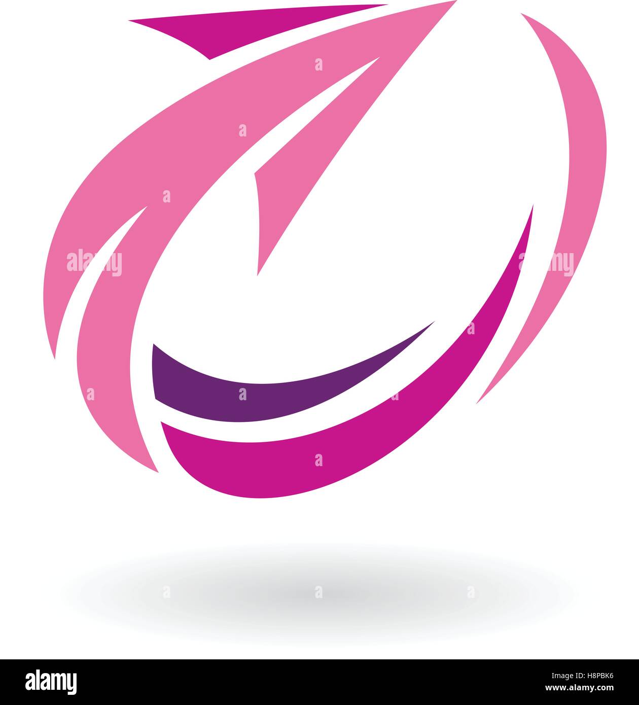 Vector Illustration of Abstract Rotating Arrow Icon isolated on a white ...