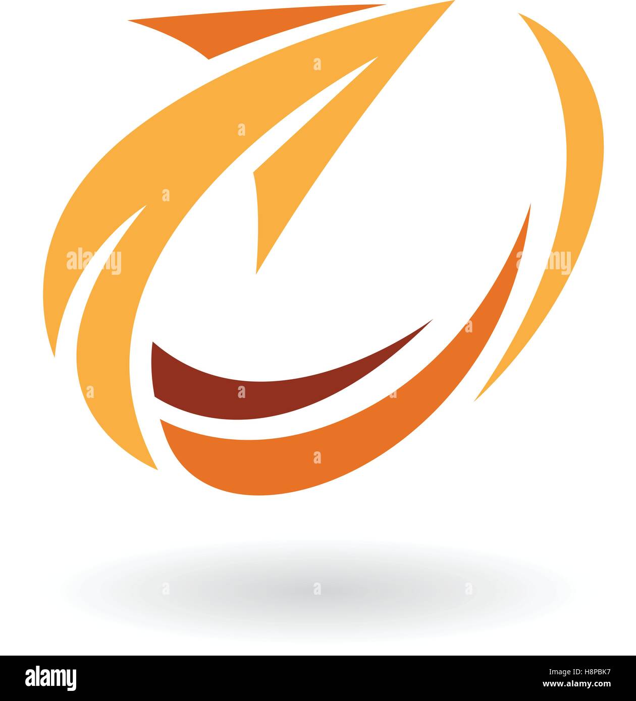 Vector Illustration of Abstract Rotating Arrow Icon isolated on a white ...