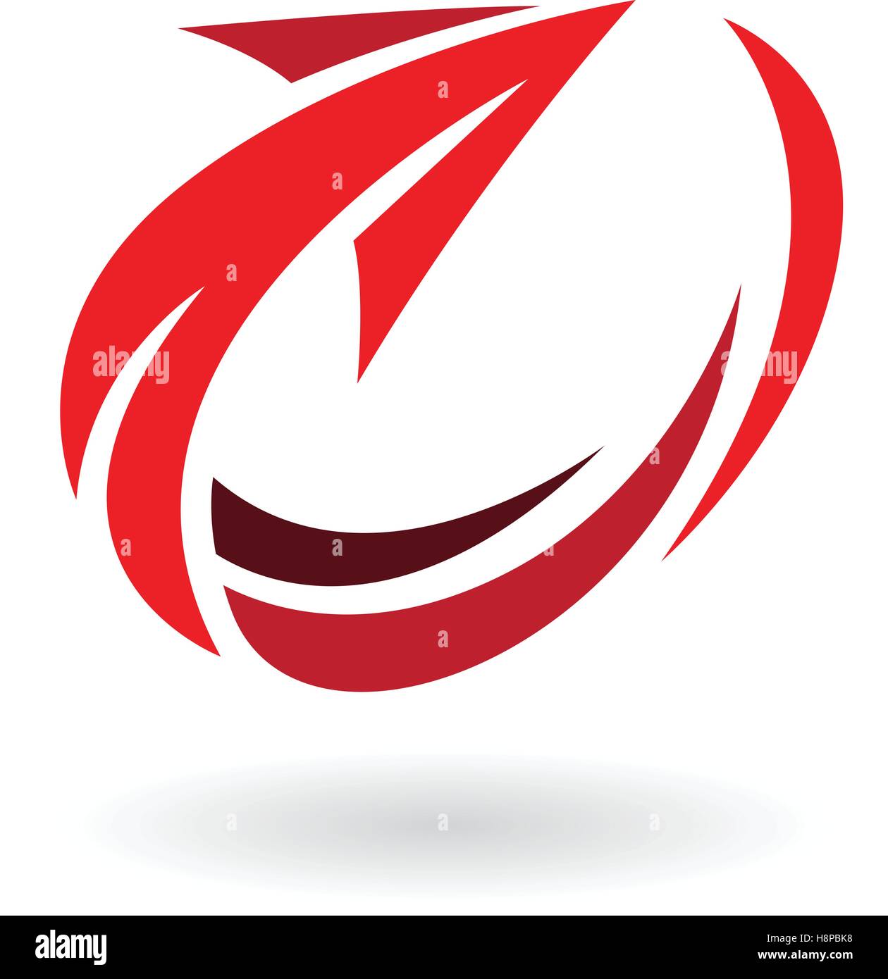 Vector Illustration of Abstract Rotating Arrow Icon isolated on a white ...