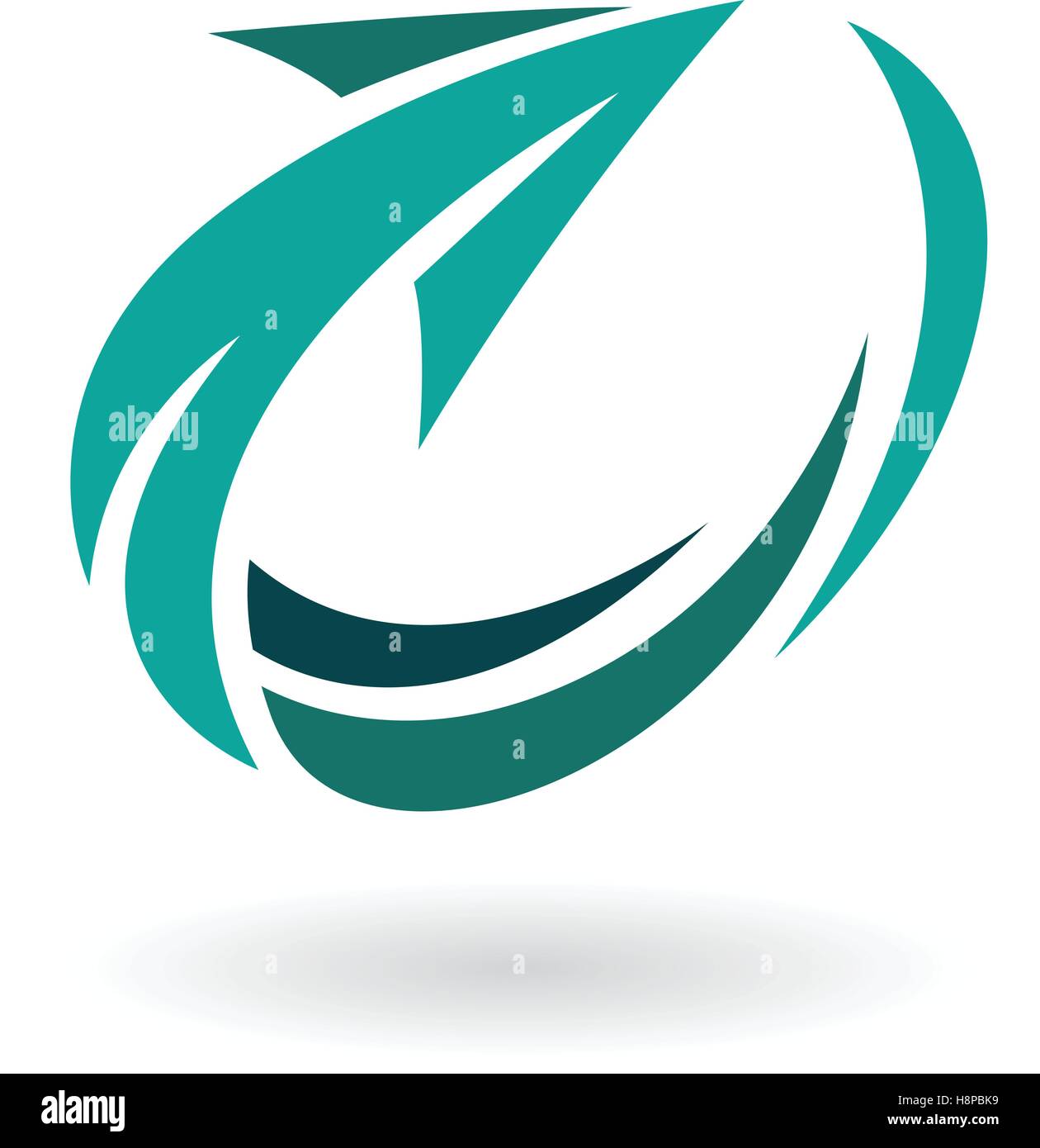 Vector Illustration of Abstract Rotating Arrow Icon isolated on a white ...