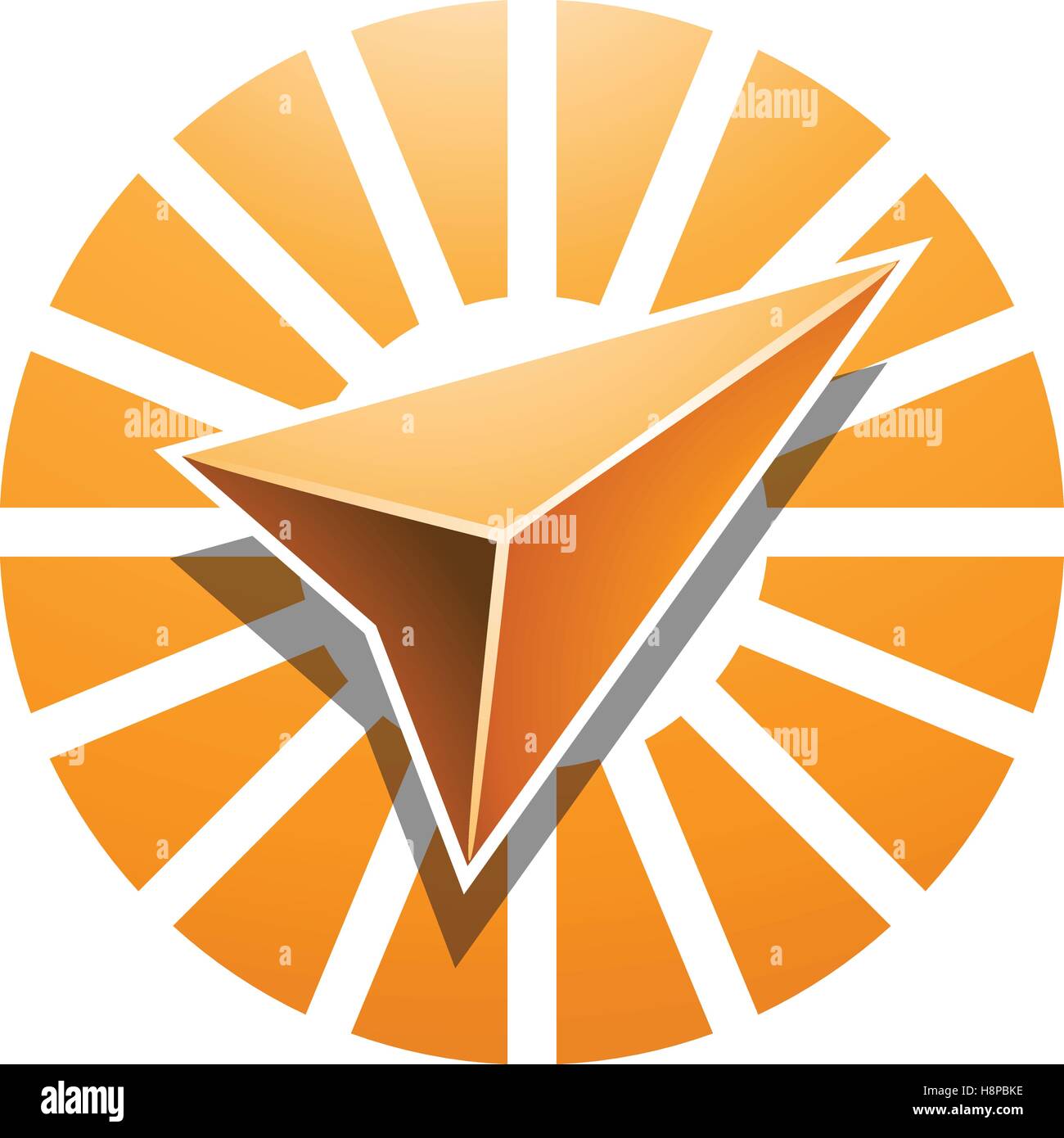Vector Illustration of Navigation Arrow Abstract Icon isolated on a ...