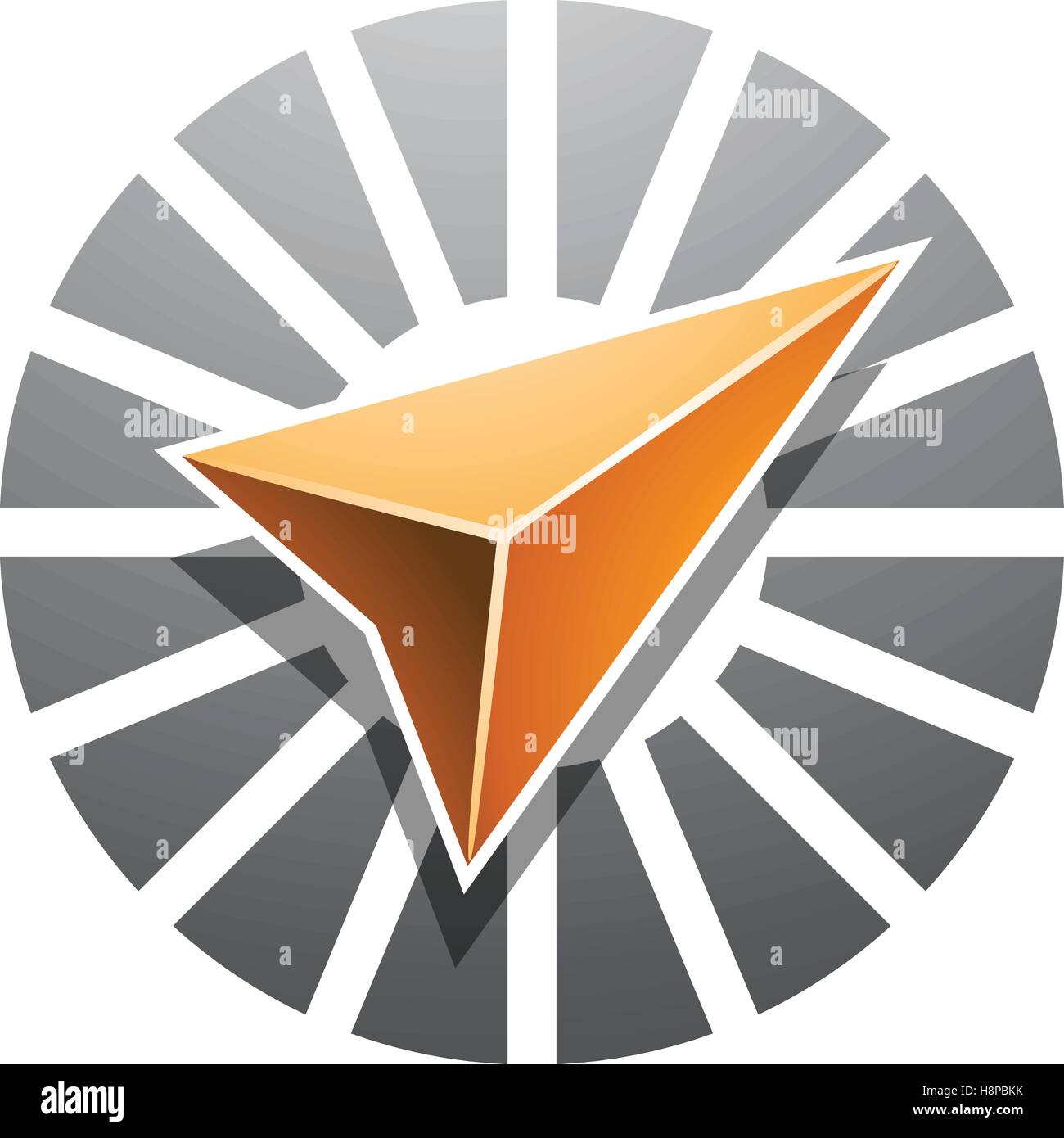 Vector Illustration of Navigation Arrow Abstract Icon isolated on a ...