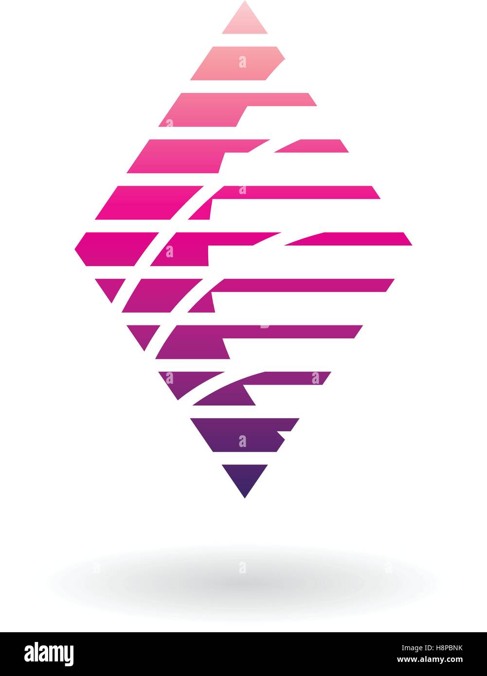 Vector Illustration of a Diamond Shaped Striped Abstract Icon isolated ...