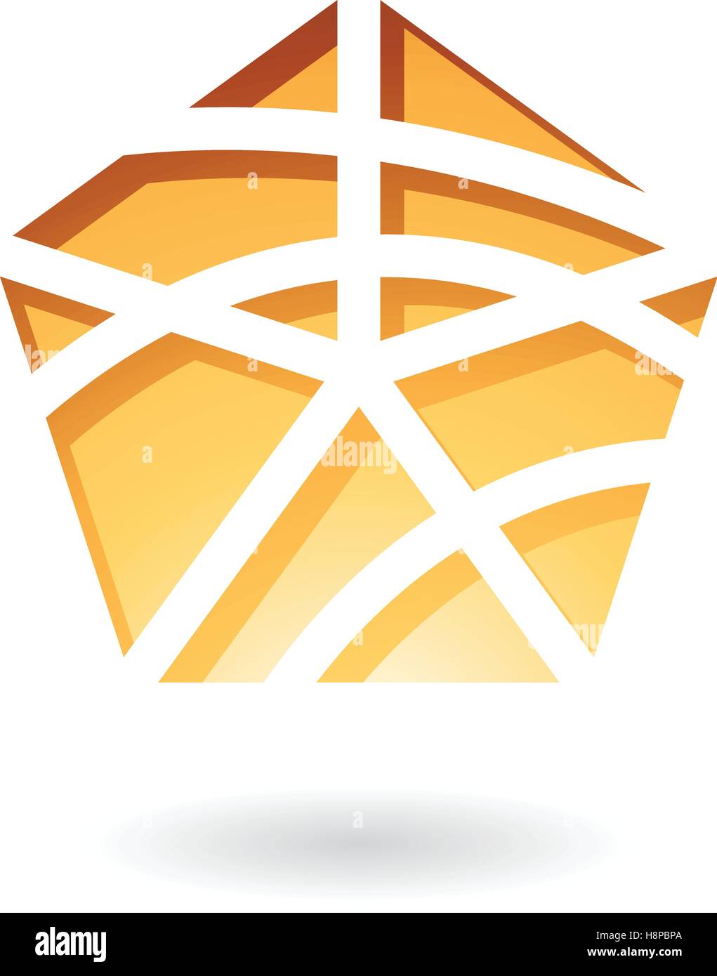 Vector Illustration of a Pentagon Shaped Abstract Icon isolated on a ...