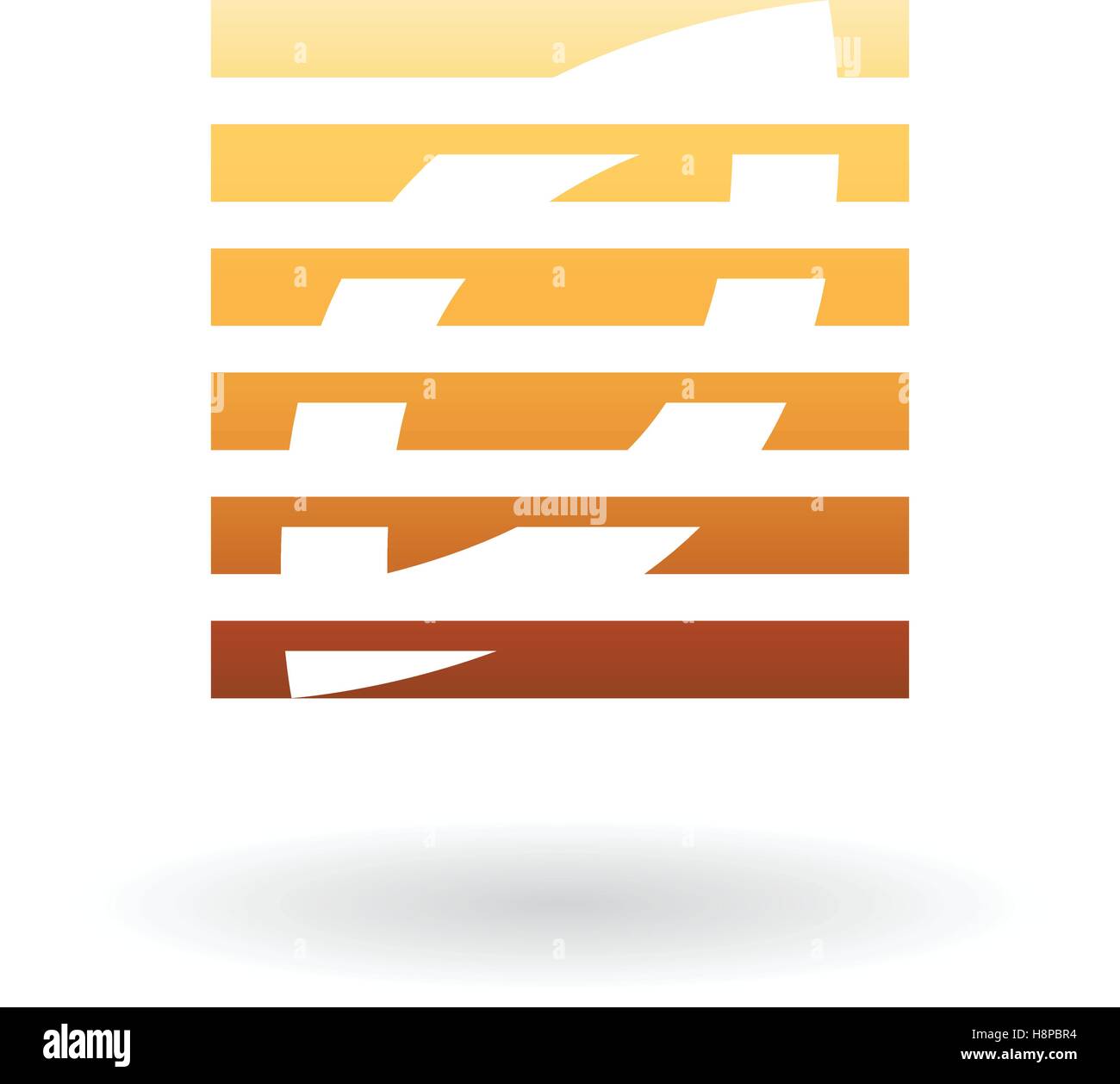 Vector Illustration of a Striped Abstract Icon isolated on a white ...