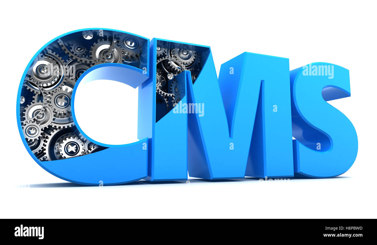 3d illustration of cms sign - content management system concept Stock ...