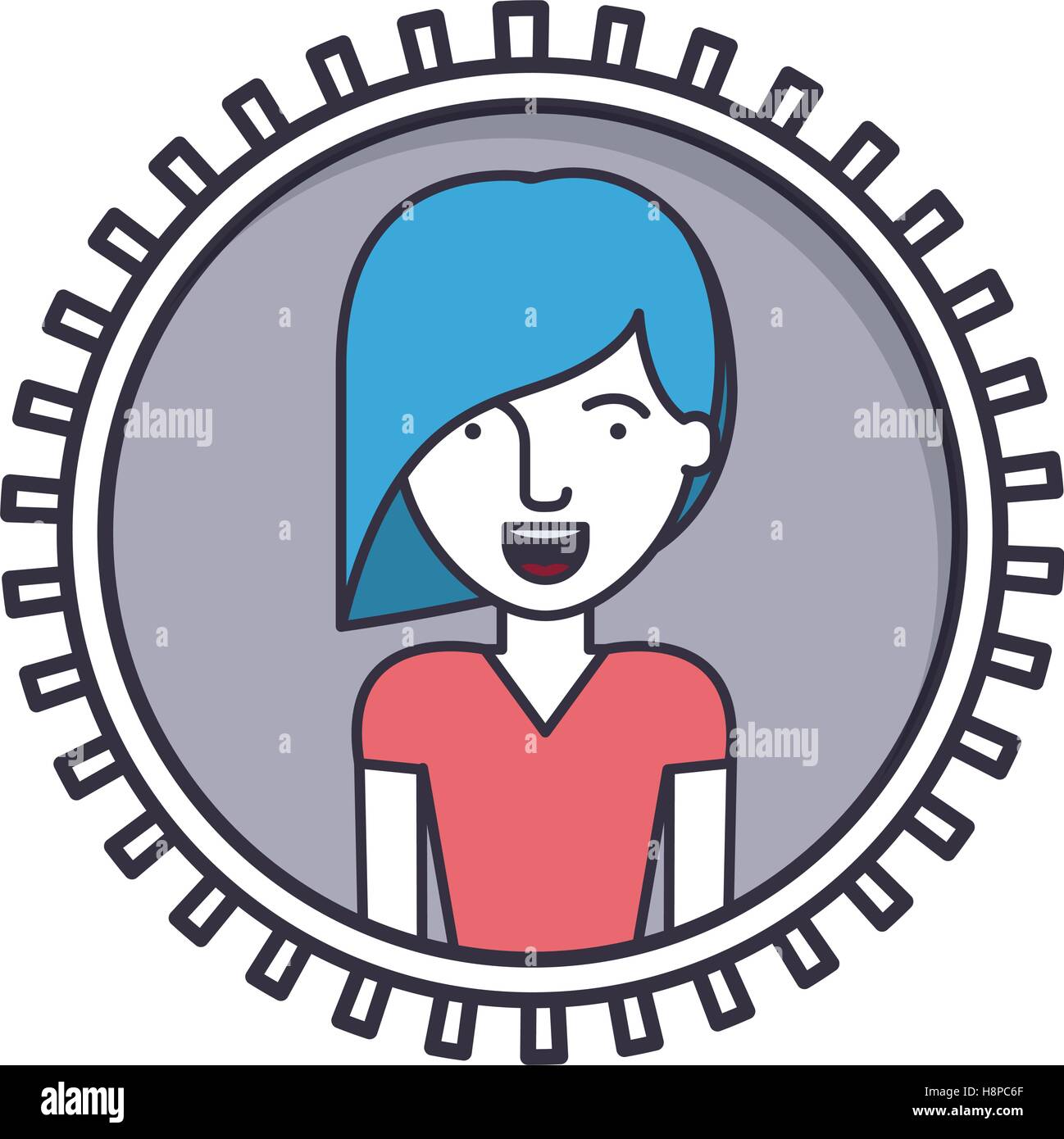 Woman cartoon inside circle icon. Female avatar person human and people ...