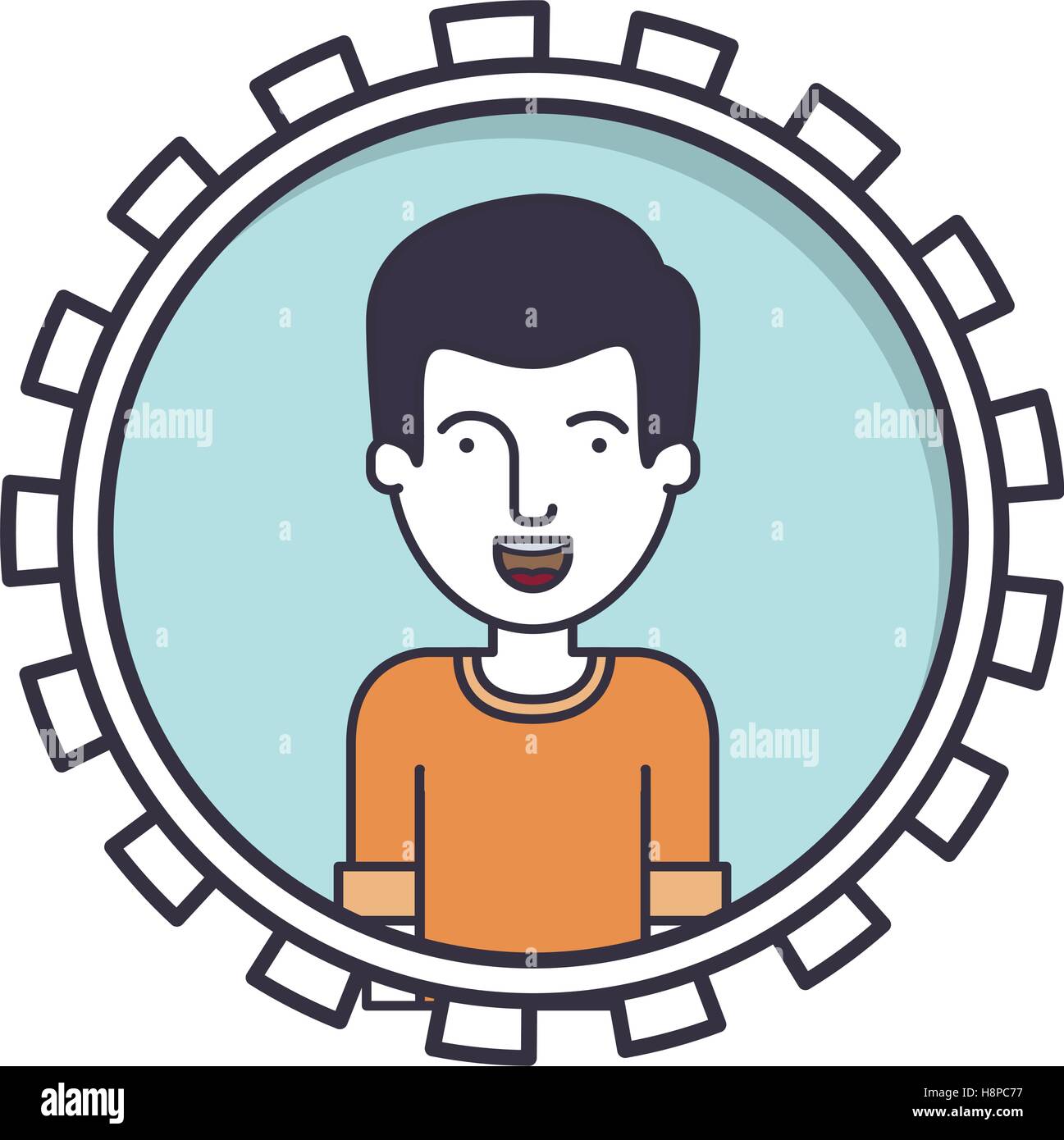 Man cartoon inside circle design hi-res stock photography and images ...