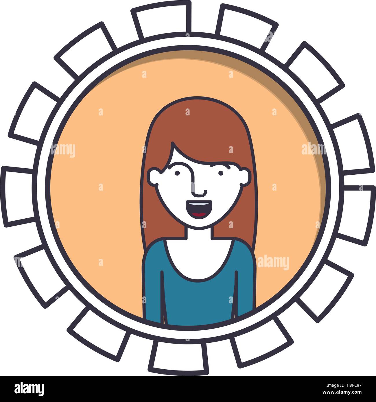 Woman cartoon inside circle icon. Female avatar person human and people ...