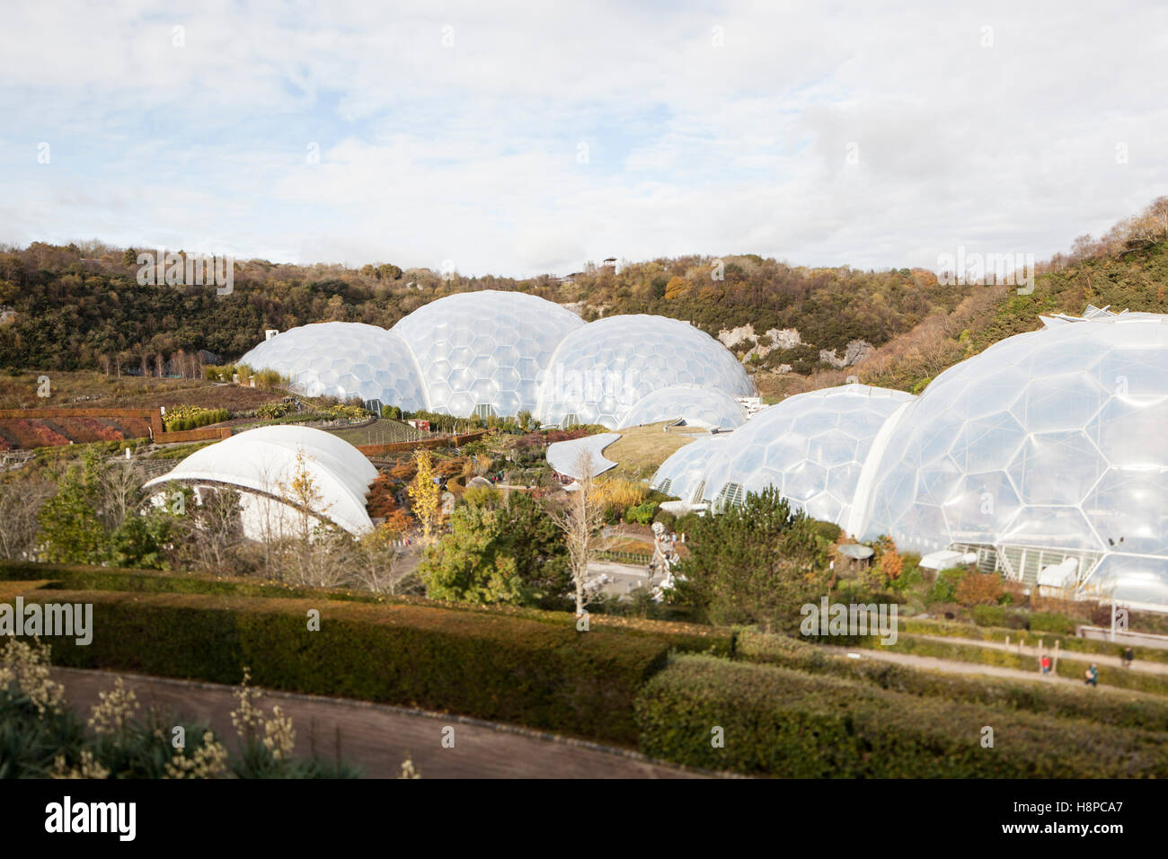 Outside of the Eden Project Biome's Stock Photo - Alamy