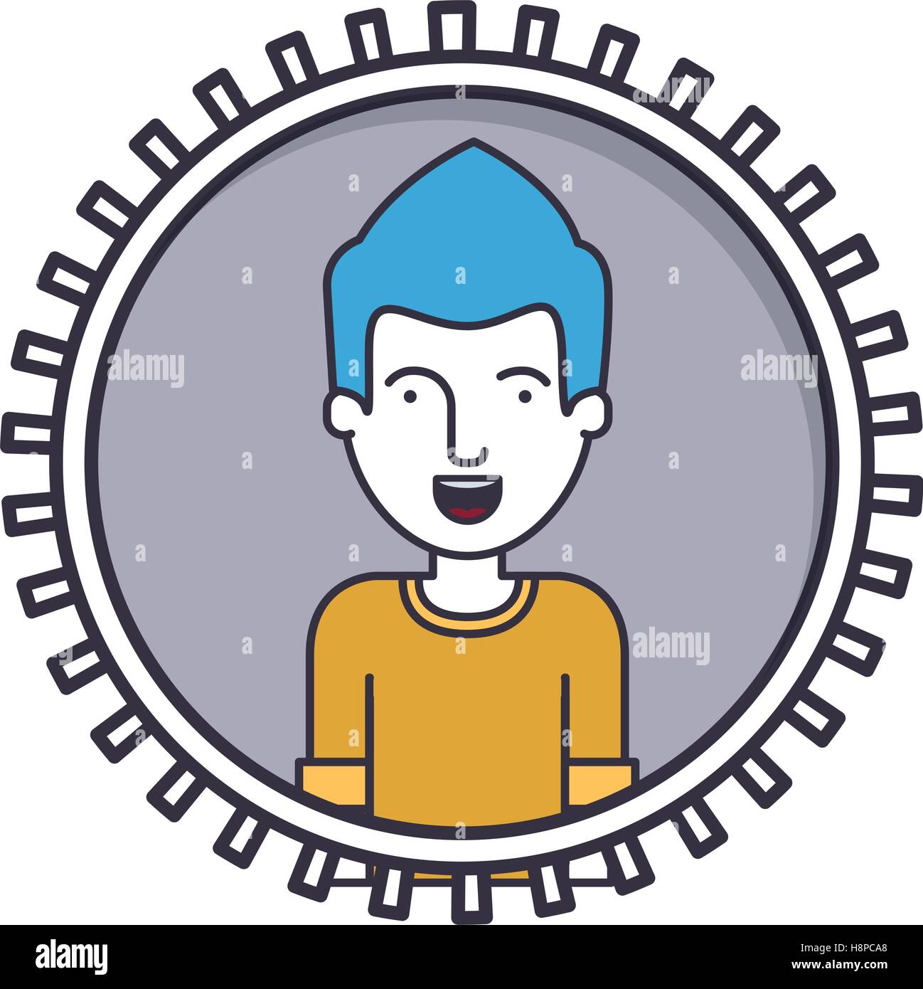 Man cartoon inside circle design Stock Vector Images - Alamy