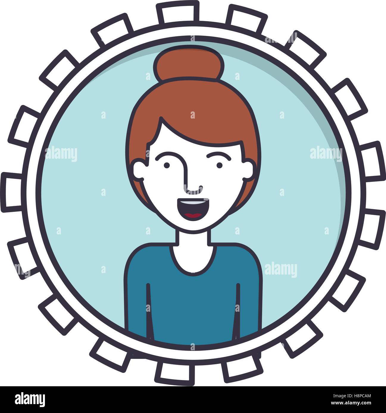 Woman cartoon inside circle icon. Female avatar person human and people ...