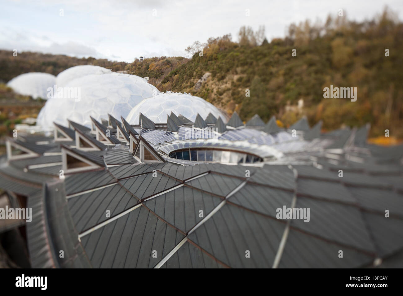 Outside of the Eden Project Biome's Stock Photo - Alamy