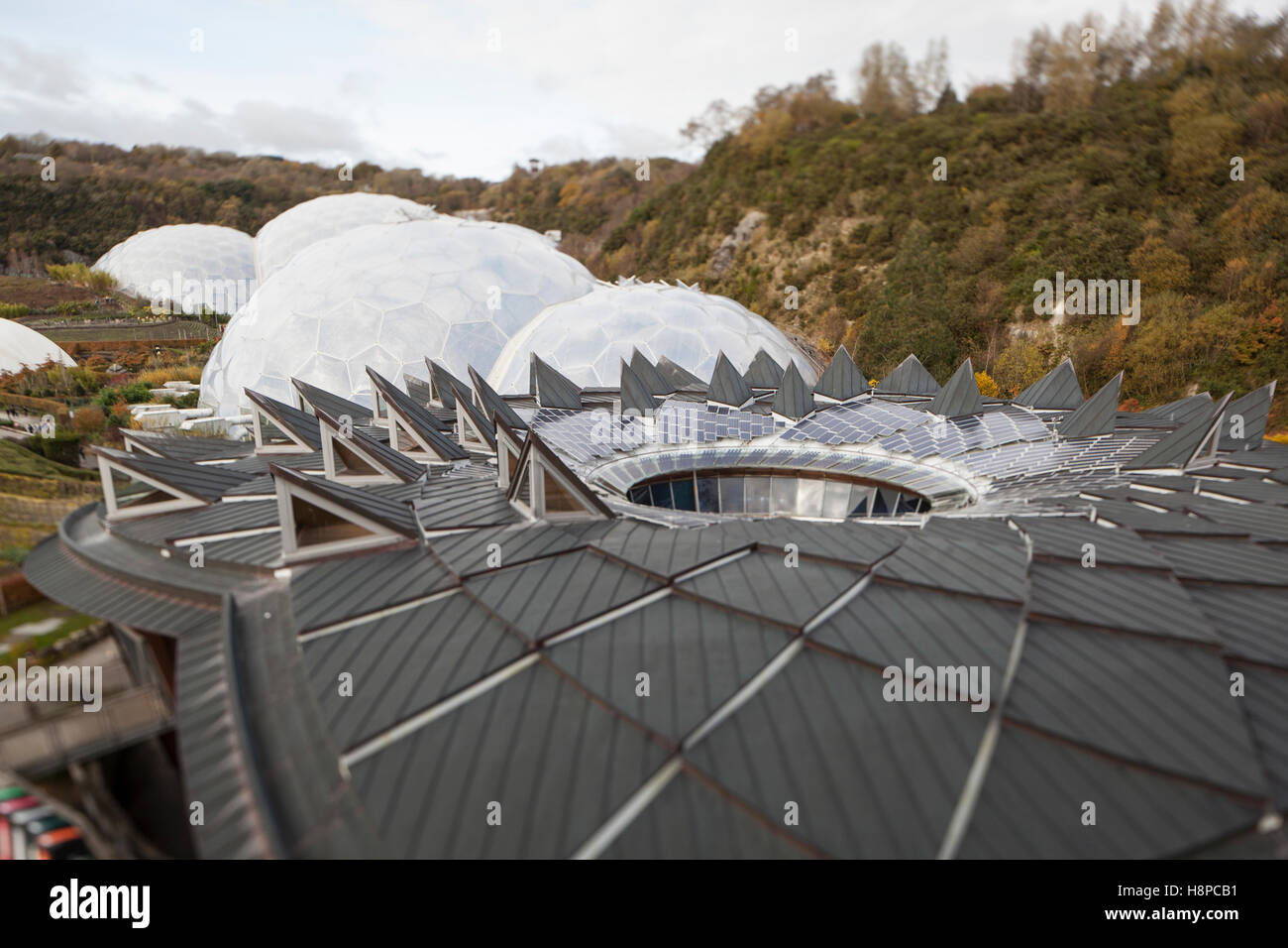 Outside of the Eden Project Biome's Stock Photo - Alamy