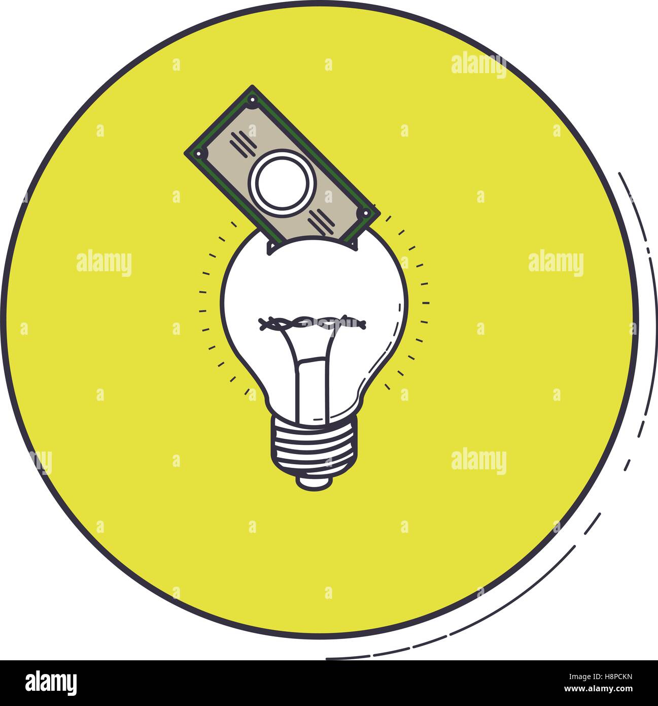 Light bulb draw icon. Energy power technology and electricity theme ...