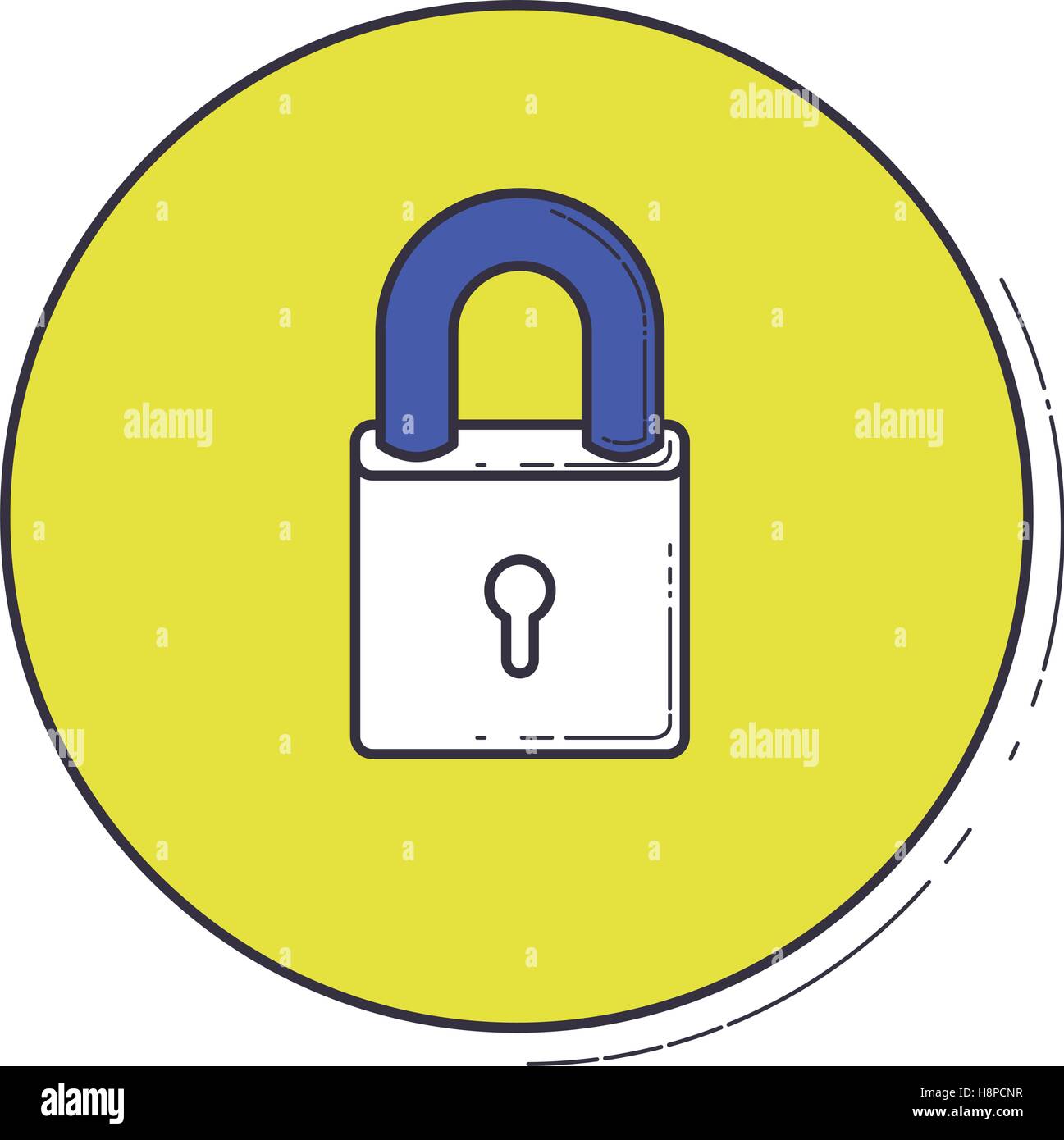 Padlock icon. Security system warning and protection theme. Isolated ...