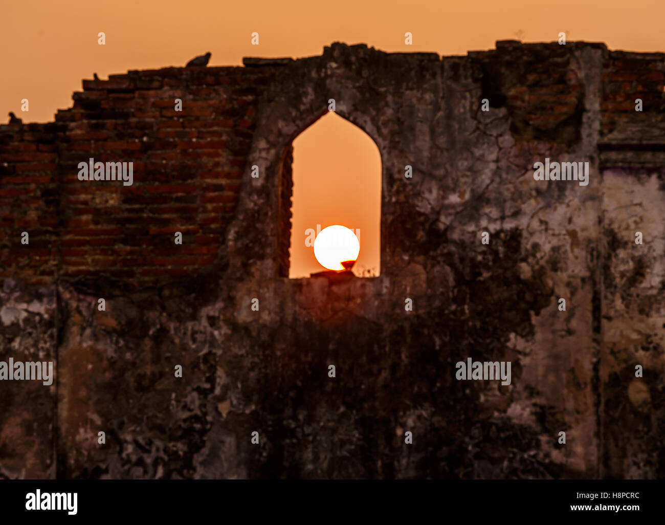 Brick wall sunset Stock Photo - Alamy