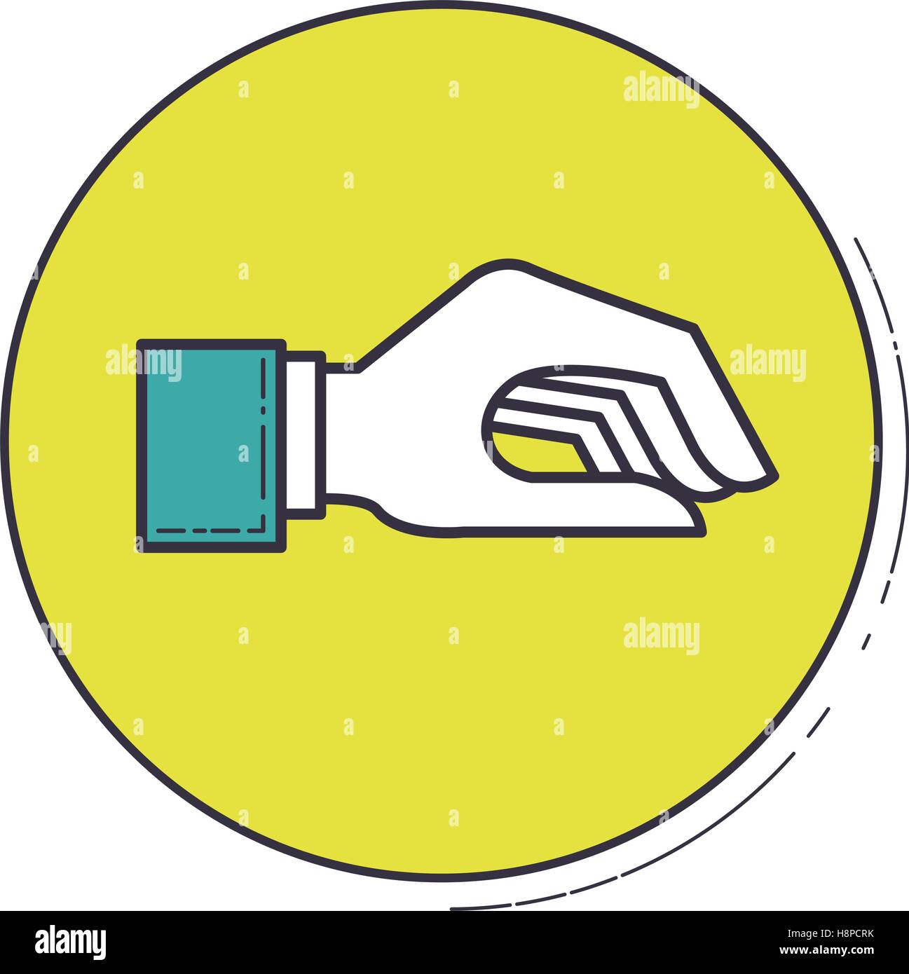 Hand gesture icon. Palm human people and communication theme. Isolated ...