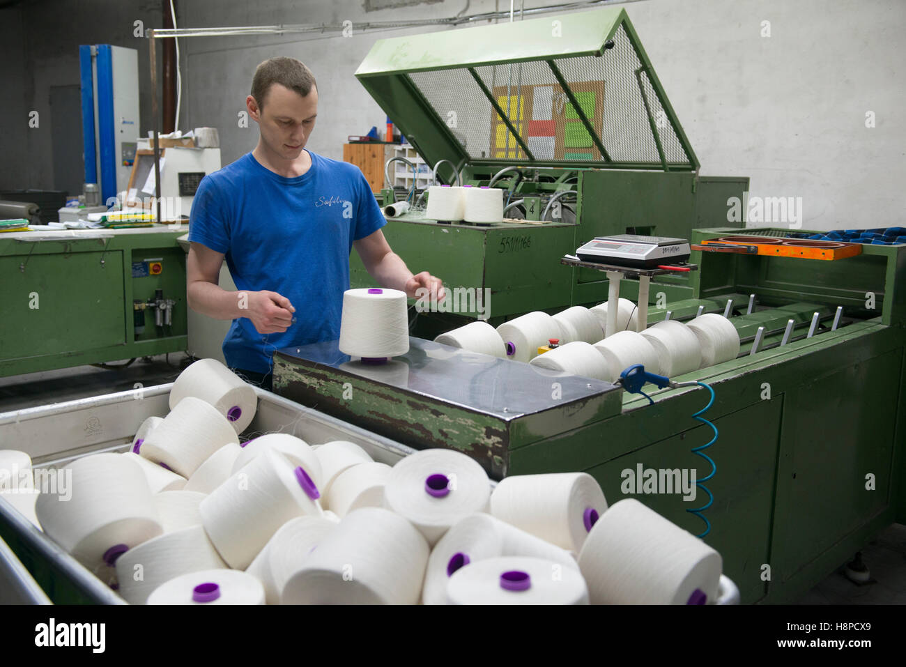 Safilin, company specialized in flax weaving, in Szczytno, Poland Stock ...