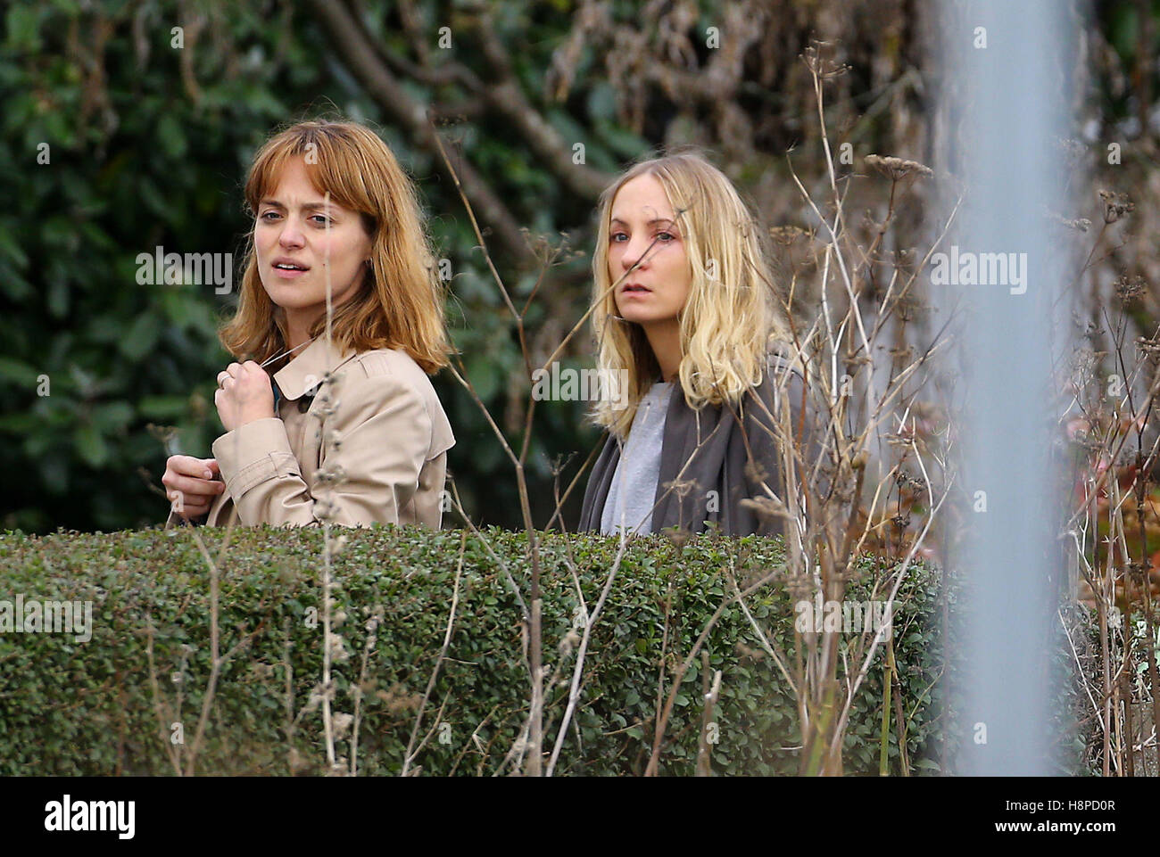 Actress Joanne Froggatt (right) on the set of Liar, a new six part ITV ...