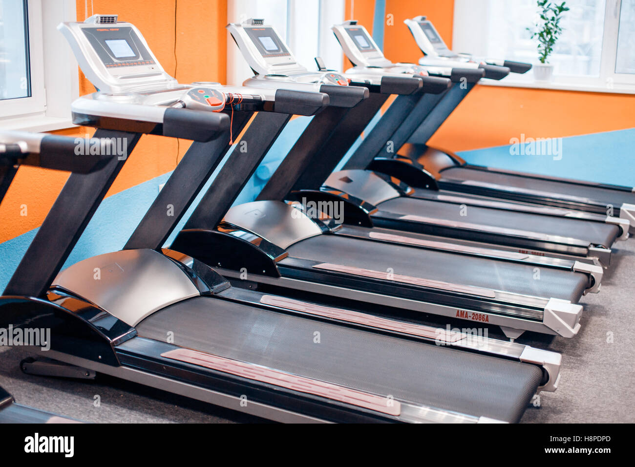 Gym in fitness club - sport background Stock Photo - Alamy
