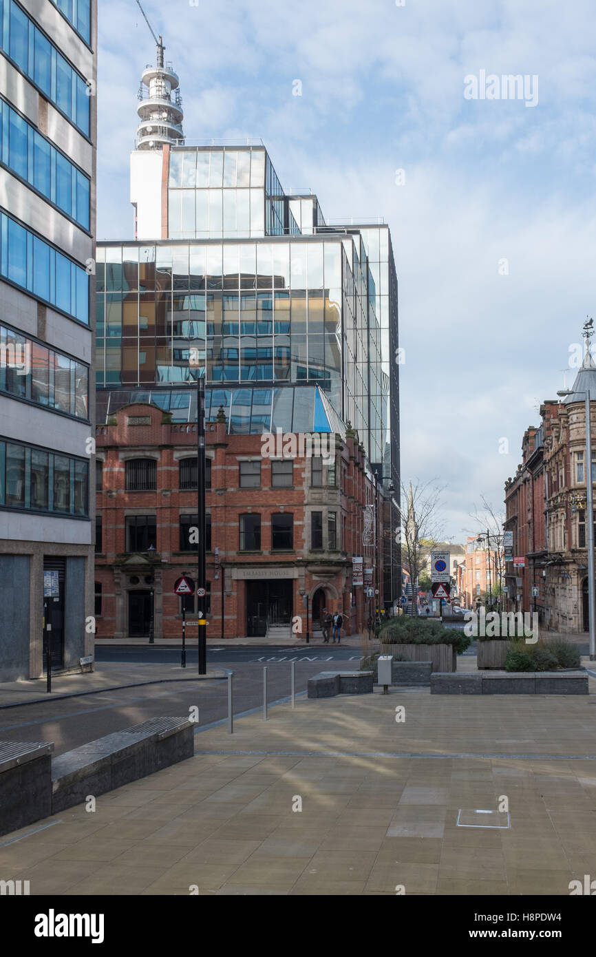 Pedestrian area and office buildings in Birmingham's Business District ...